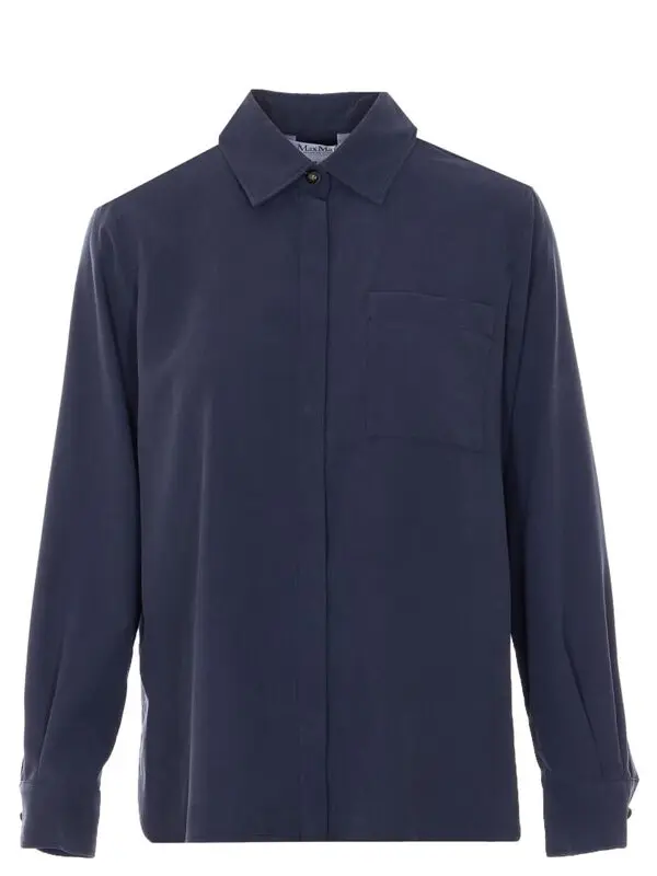 Max Mara Silk Shirt - Navy Blue