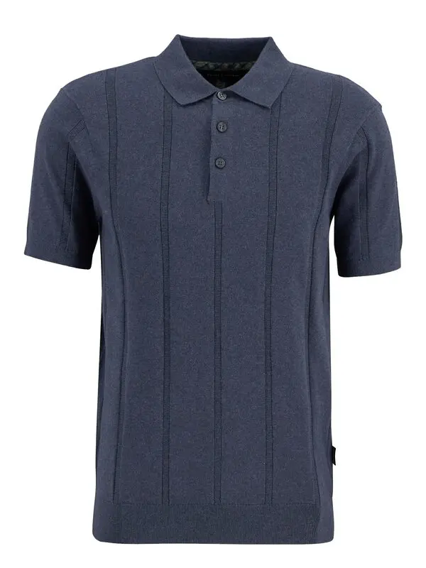 Barbour Textured Knit Polo Shirt - Navy