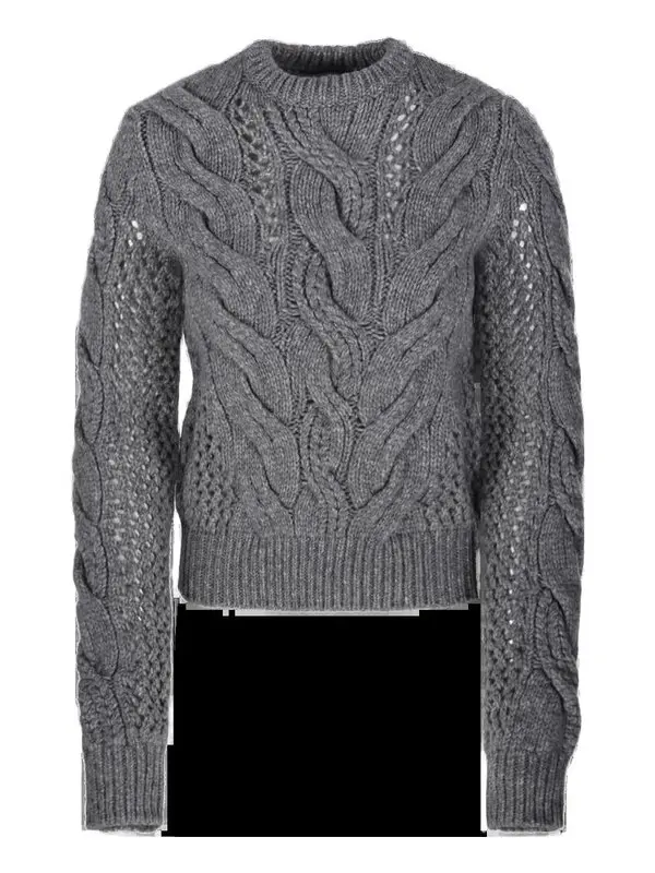 Sportmax Wool-blend Cable Knit Sweater - Grey