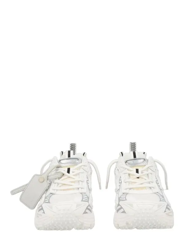 Off-White Low-top Athletic Sneakers With Graphic Detailing - White