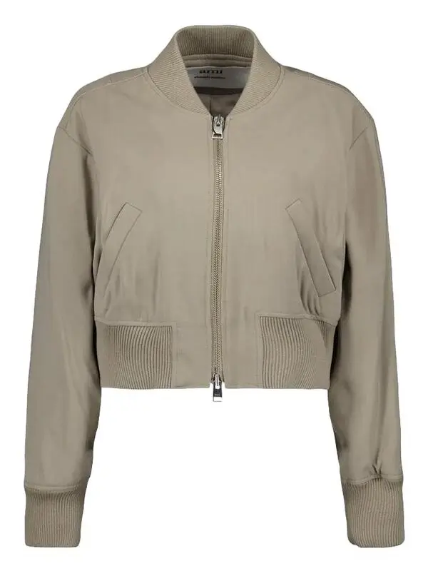 AMI Paris Twill Ribbed Band Bomber Jacket - 2811