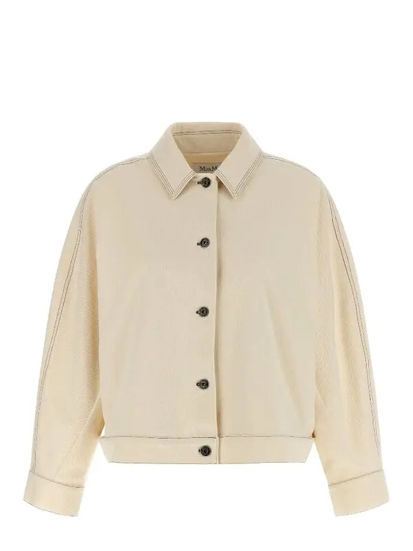 Max Mara Contrast Stitch Cropped Jacket - Ivory