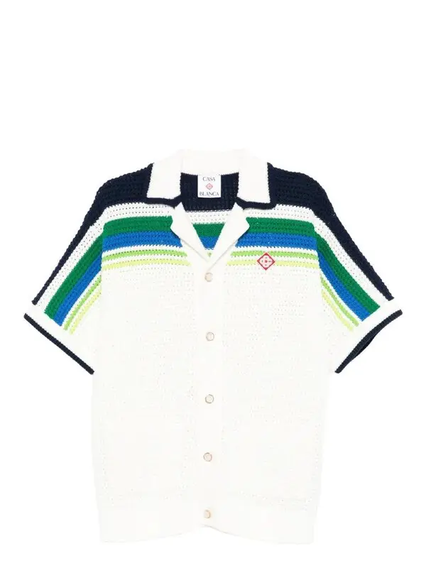 Casablanca Casual Short Sleeve Cotton Shirt - Stripe