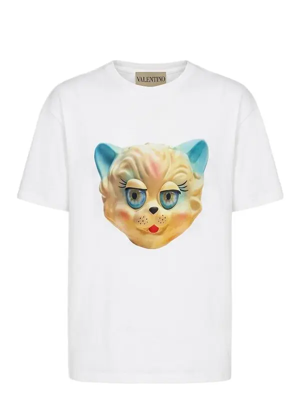 Valentino Garavani Le Chat" Graphic T-shirt - Ivory