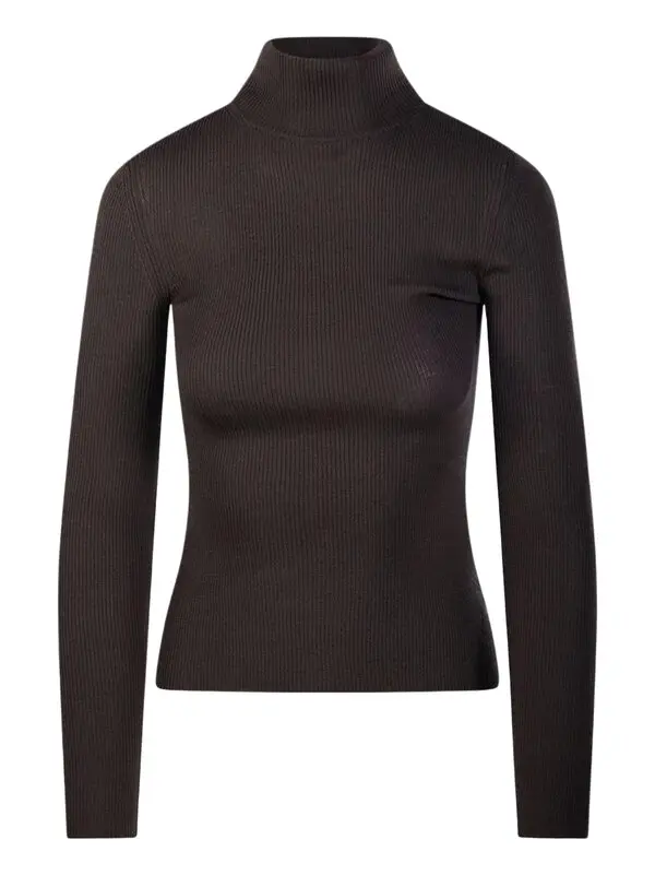 Max Mara Ribbed Turtleneck Sweater - Grey