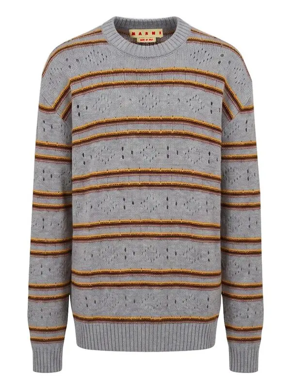 Marni Striped Fine Knit Pullover - Inox