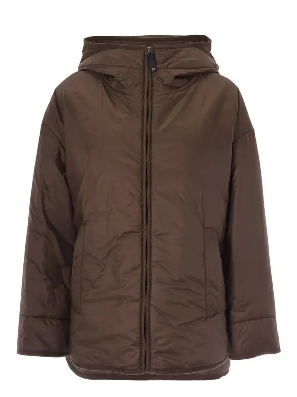 Max Mara Hooded Puffer Jacket - Fango