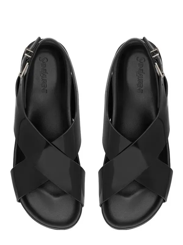 Saint Laurent Mathis Flat Sandals - Nero