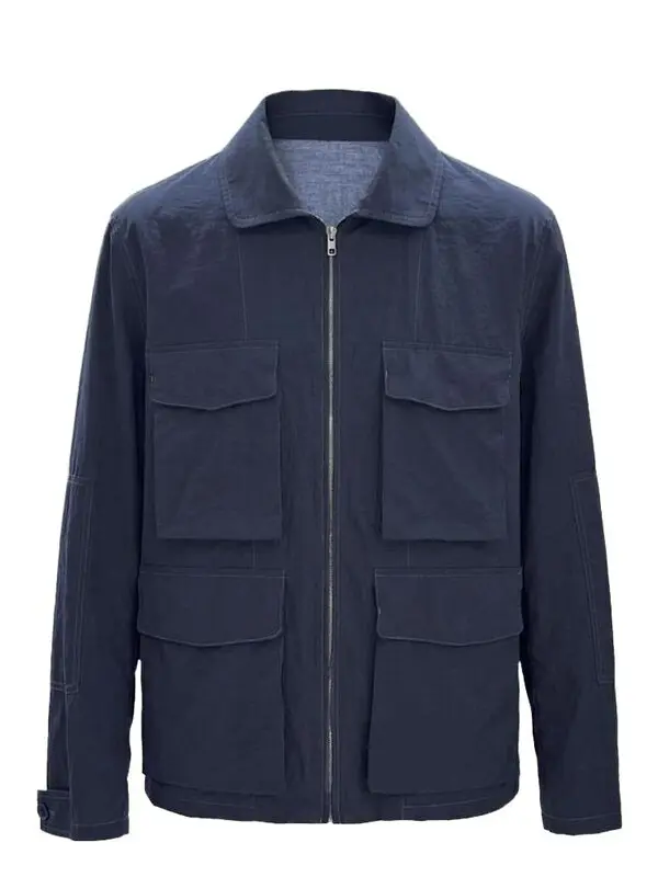 LEMAIRE 3d Pocket Zip-up Jacket - Squid Ink