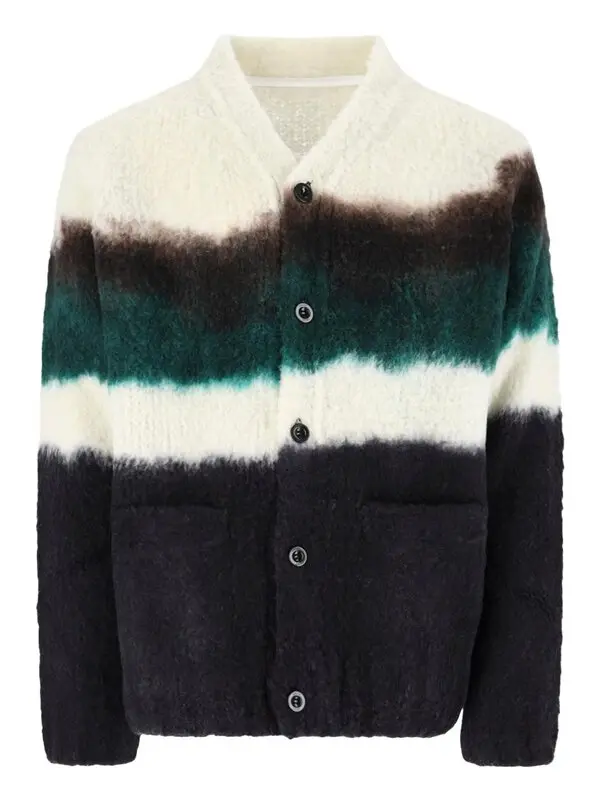 Sacai Wool Blend Button-front Cardigan - Multicolor