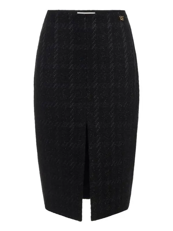 Elisabetta Franchi Tiered Ruffled Midi Skirt With Chain Belt - Nero