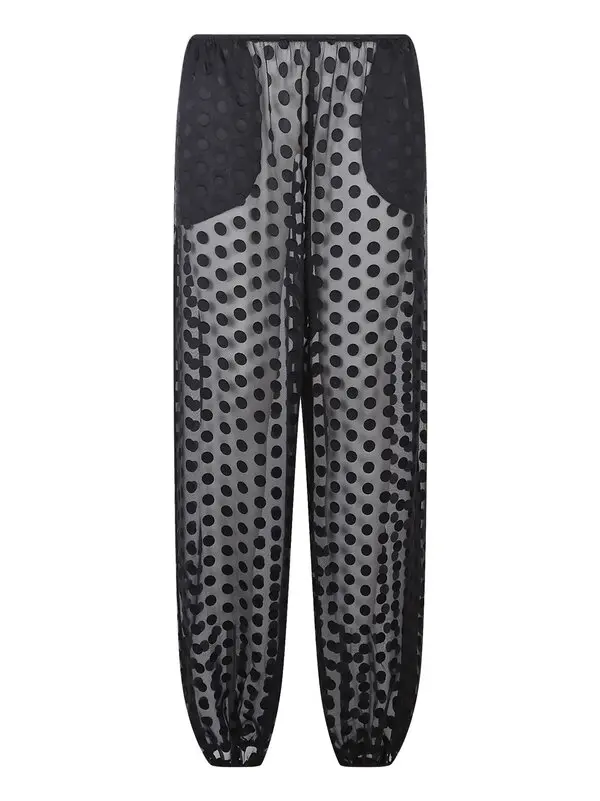 THE FRANKIE SHOP Orissa Sheer Polka Dot Balloon Pants - Black