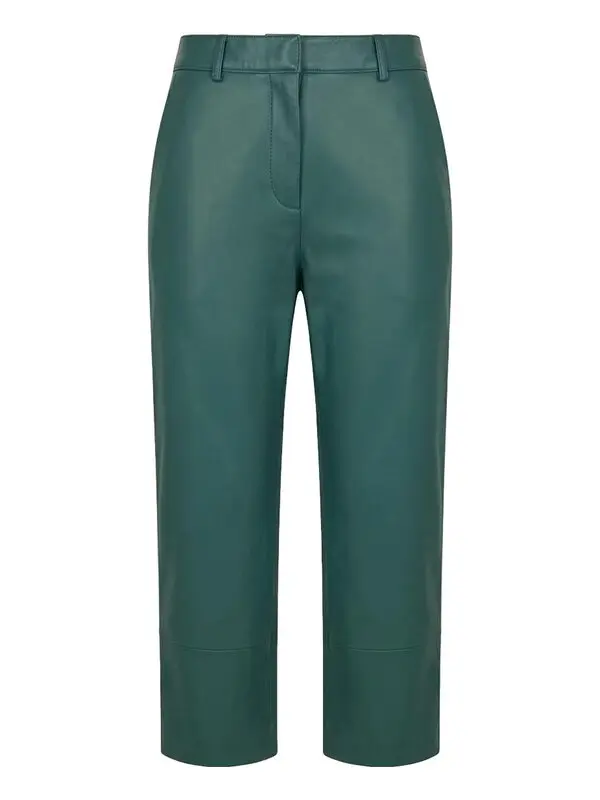 THE FRANKIE SHOP Luxe Leather Mini Paint Pants - Emerald