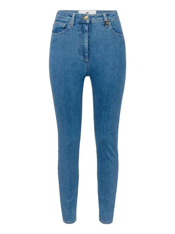 Elisabetta Franchi High Rise Stretch Trousers - Light Blue