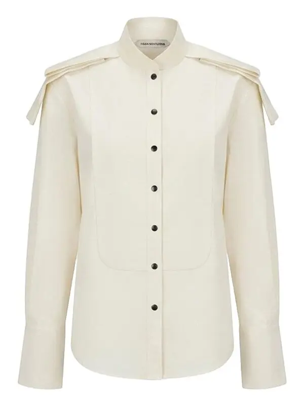 FIDAN NOVRUZOVA Plated Mini Shirt - White/bone