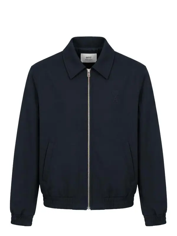 AMI Paris Zip Pocket Cotton Blazer - Black