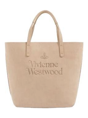 VIVIENNE WESTWOOD Leather Tote Bag - Beige