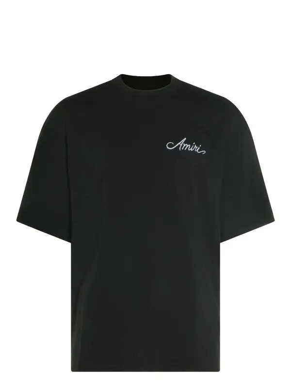 Amiri Embroidered Logo Oversized T-shirt - Black