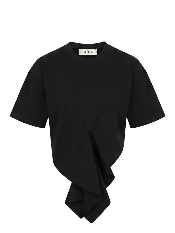 RÓHE Draped Essential T-shirt - Black