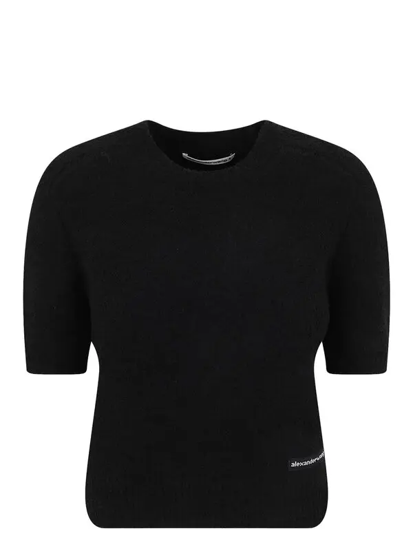 Alexander Wang Knit Logo Crewneck Tee - Black