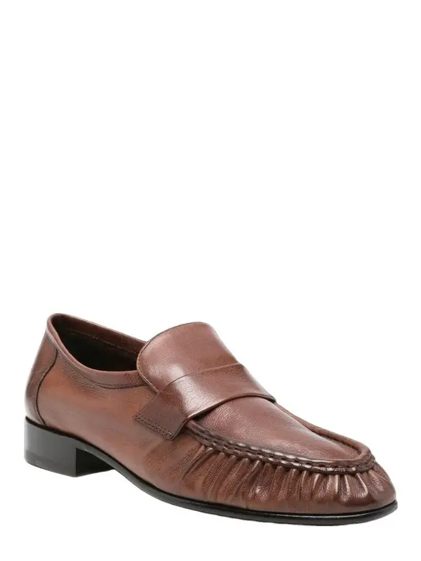 THE ROW Soft Leather Loafers - Brown