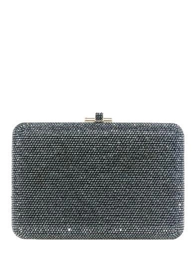 Judith Leiber Crystal Embellished Clutch - Silver Hematite