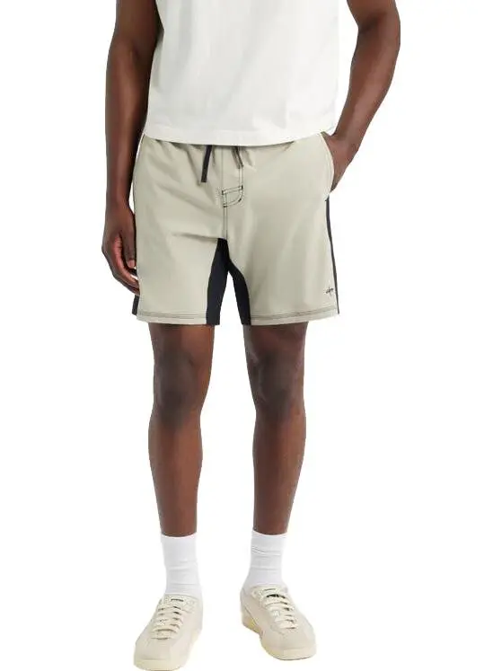 SANTO STUDIO Tempo Wordmark Tech Shorts - Cement