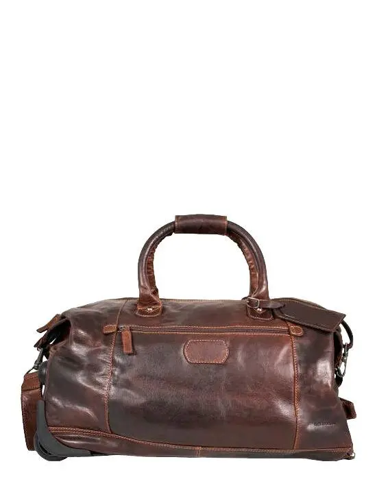 JACK GEORGES Voyager Wheeled Duffle Bag - Brown