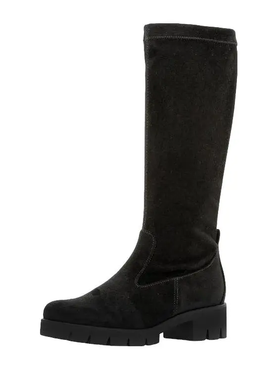 Gabor Vera Leather Knee High Boot - Black