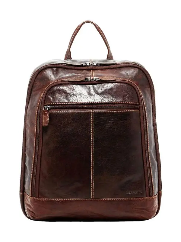JACK GEORGES Voyager Leather Backpack - Brown