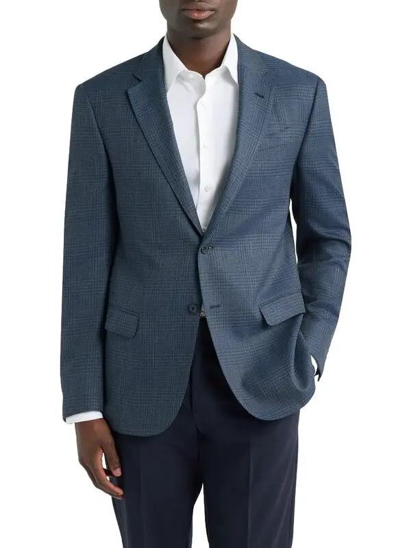 Emporio Armani Virgin Wool Blend Sport Coat - Blue Grey