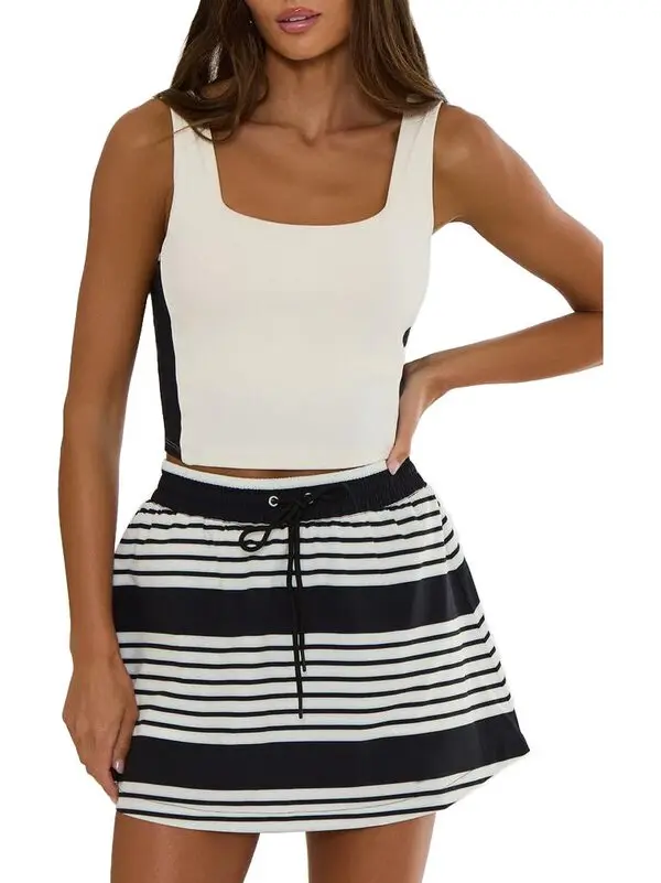 Beach Riot Brietta Square Neck Performance Tank Top - Shadow Stripe