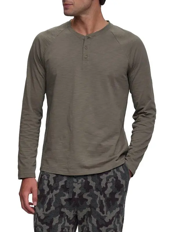 Barefoot Dreams Slub Jersey Henley - Khaki Green