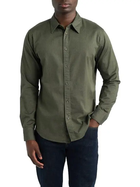Rag & Bone Tomlin Dobby Stretch Shirt - Dkgrn