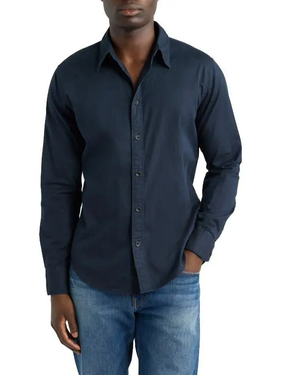 Rag & Bone Tomlin Dobby Stretch Shirt - Navy