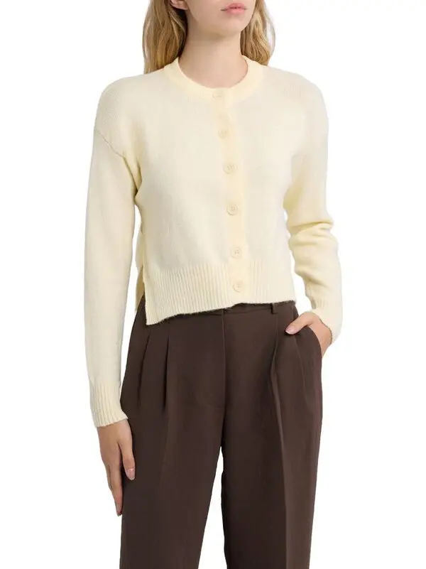 Deluc Teide Fuzzy Cardigan - Ecru