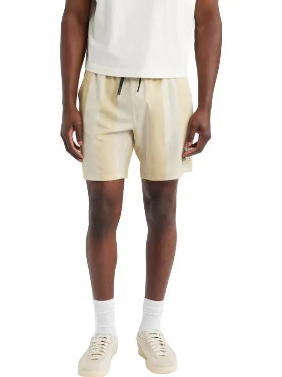 SANTO STUDIO Striped Tech Shorts - Cream