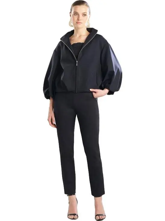 Natori Techno Crepe Bomber Jacket - Black