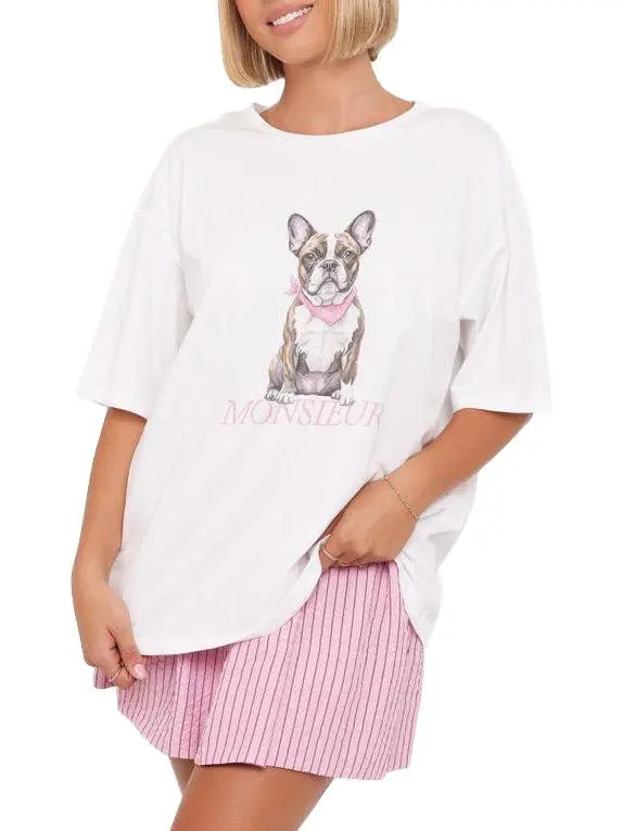 PETAL & PUP Monsieur Graphic Tee - White