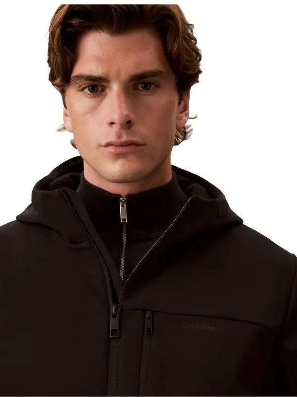 Calvin Klein Hooded Softshell Jacket - Black