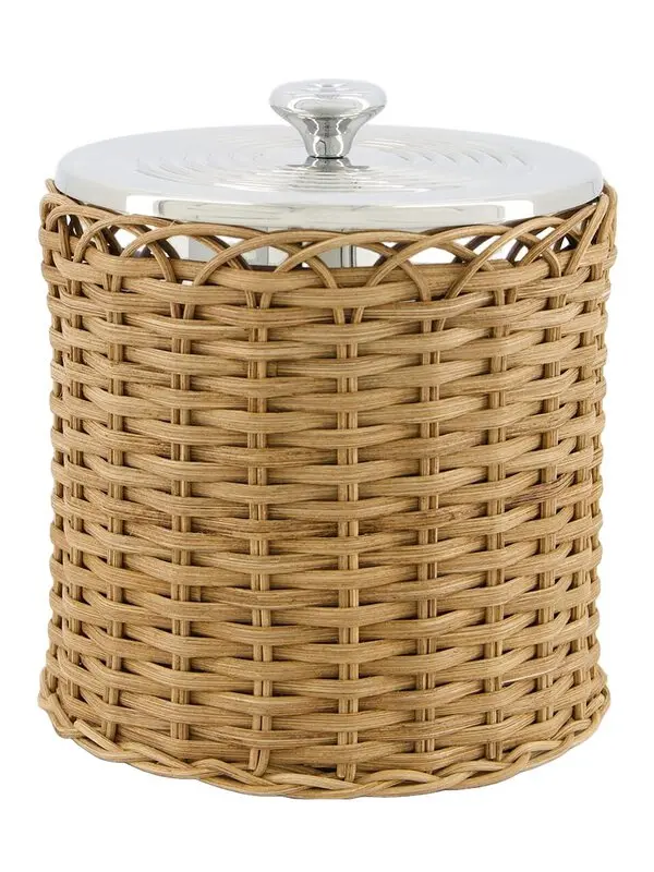 GIOBAGNARA Large Rattan Ice Bucket - Silver