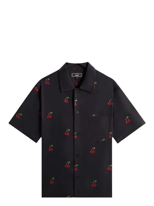 Kith Printed Cherry Cupro Linen Beckham Buttondown - Black