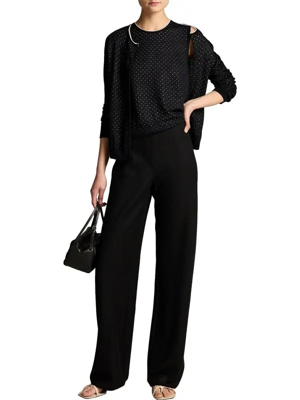Vince Colette High-rise Italian Wool-blend Flannel Bias Pant - Black