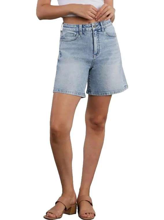HINT OF BLU High Waisted Denim Shorts - Cloud Blue