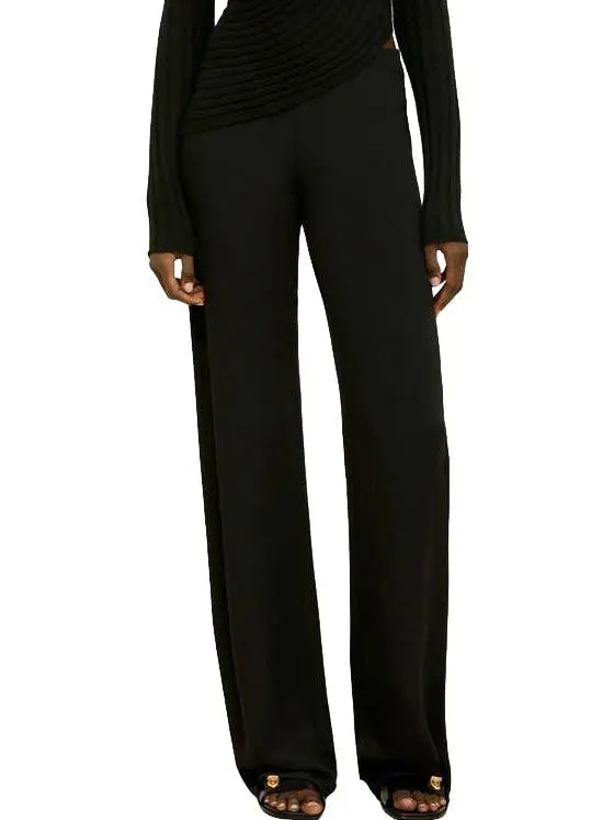Cult Gaia Sara Floral Silk Wide Leg Pants - Black