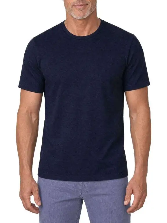 Robert Talbott Davis Pique Linen Tee - Navy