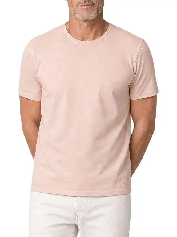 Robert Talbott Davis Pique Linen Tee - Pink