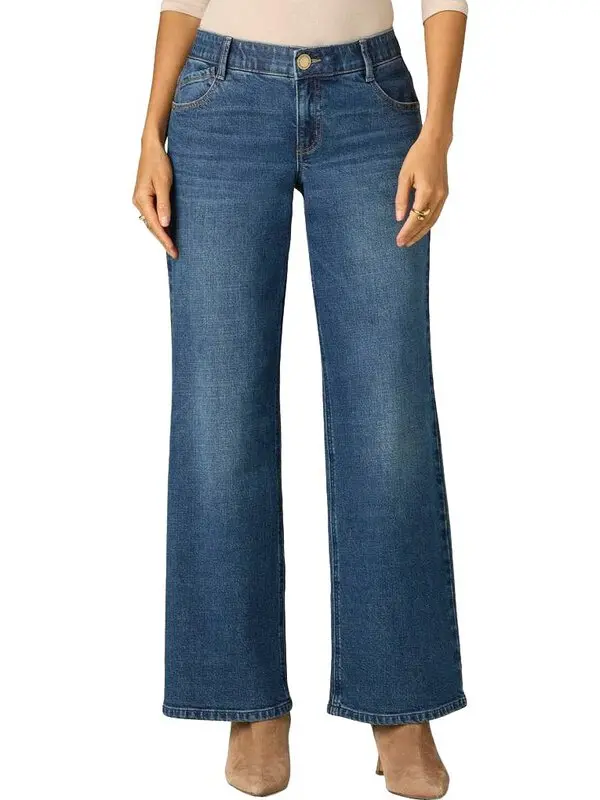Wit & Wisdom Sam Mid Rise Wide Leg Jeans - Blue