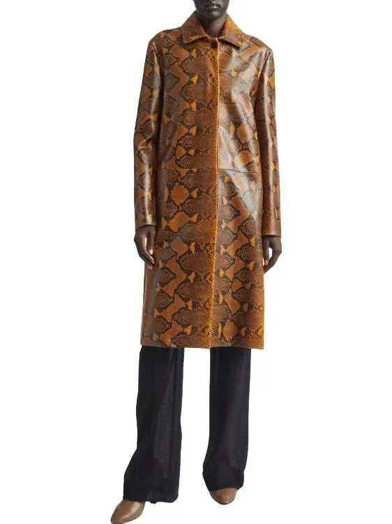 Proenza Schouler Python Print Coat - Gold Multi