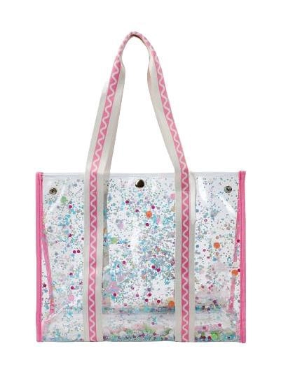 PACKED PARTY Oversized Vinyl Tote Bag With Trapped Confetti - Multicolor